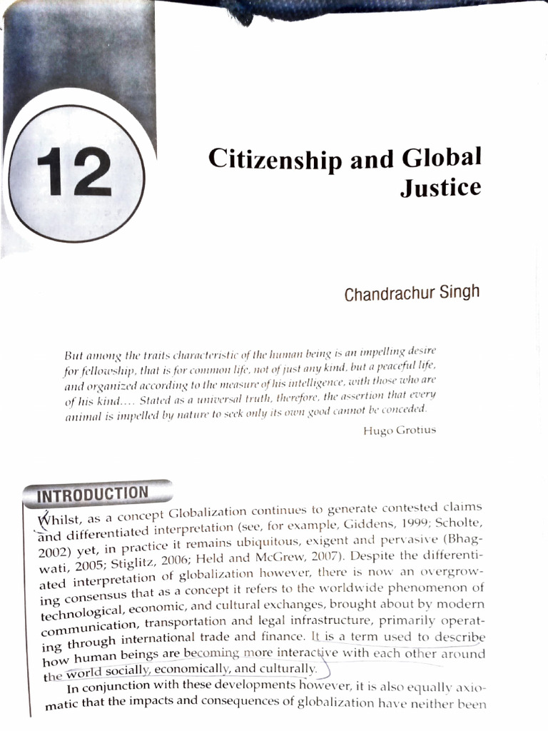 Citizenship and Global Justice | PDF