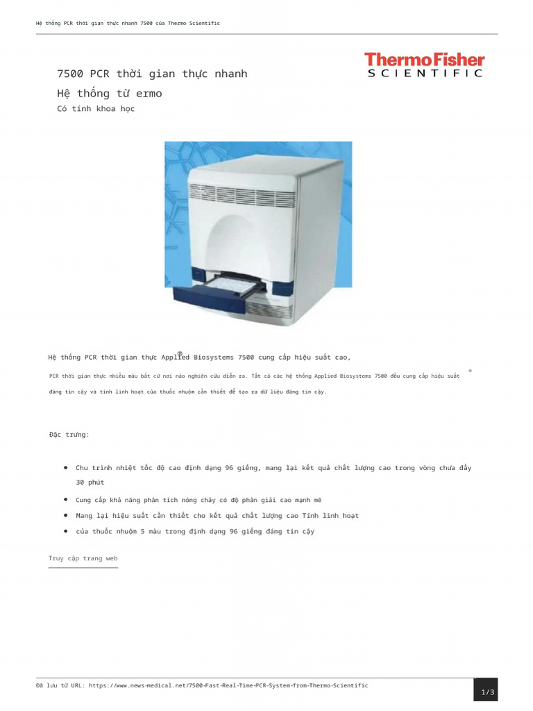 7500 Fast Real Time PCR System From Thermo Scientific (2) | PDF