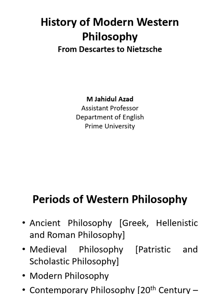 History of Modern Western Philosophy | PDF | Modern Philosophy ...