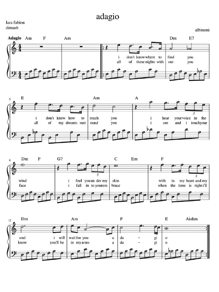 Lara Fabian Adagio | PDF
