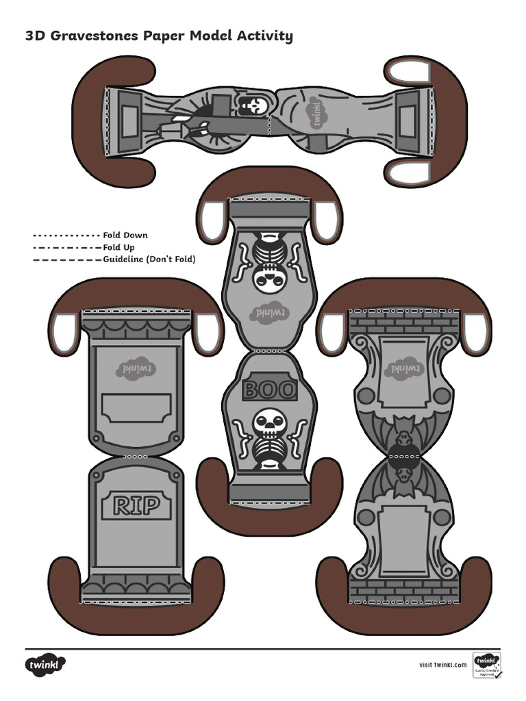 3D Gravestones Paper Model Activity | PDF