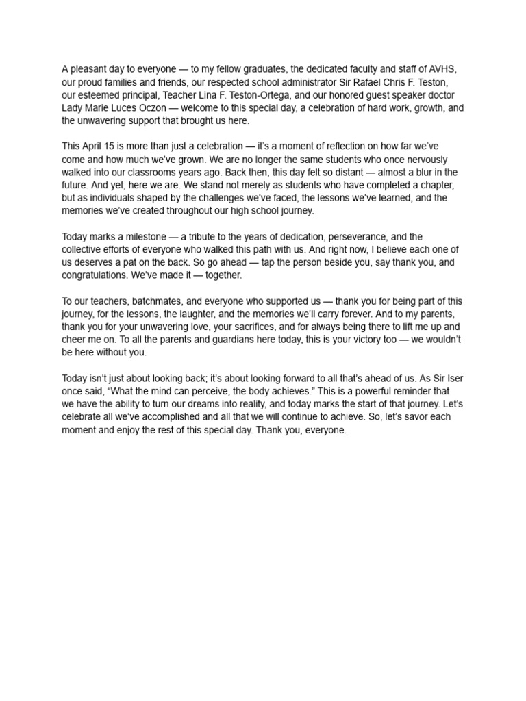 Welcoming Speech | PDF