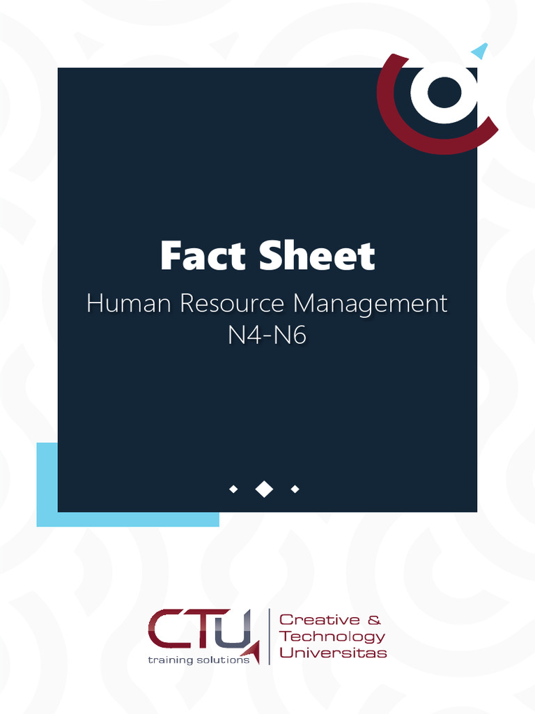 Human Resource Management N4-N6 Overview | PDF | Human Resource Management