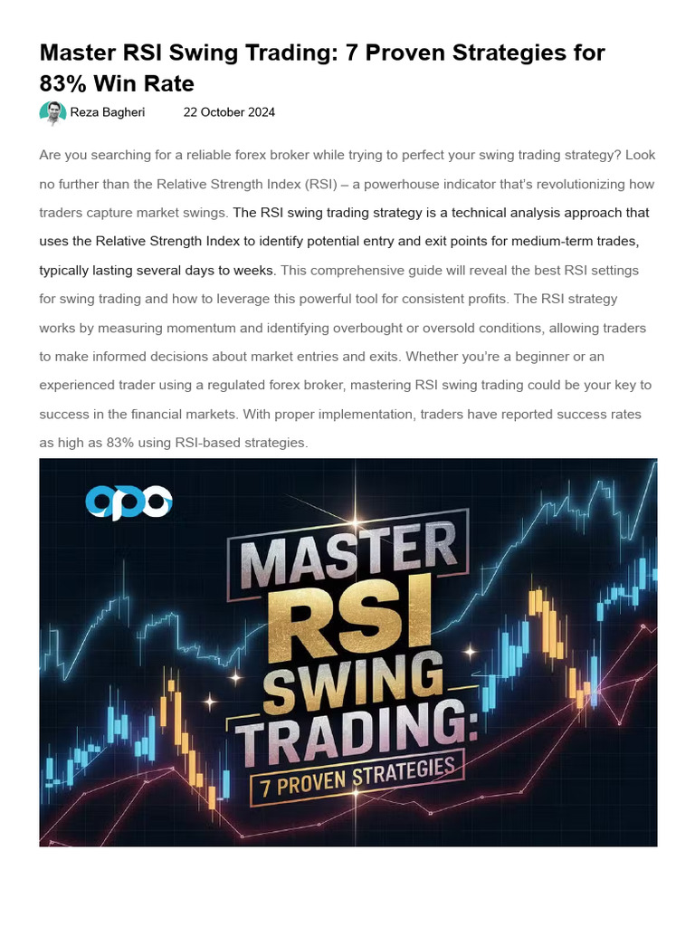 Master RSI Swing Trading - 7 Proven Strategies For 83% Win Rate ...