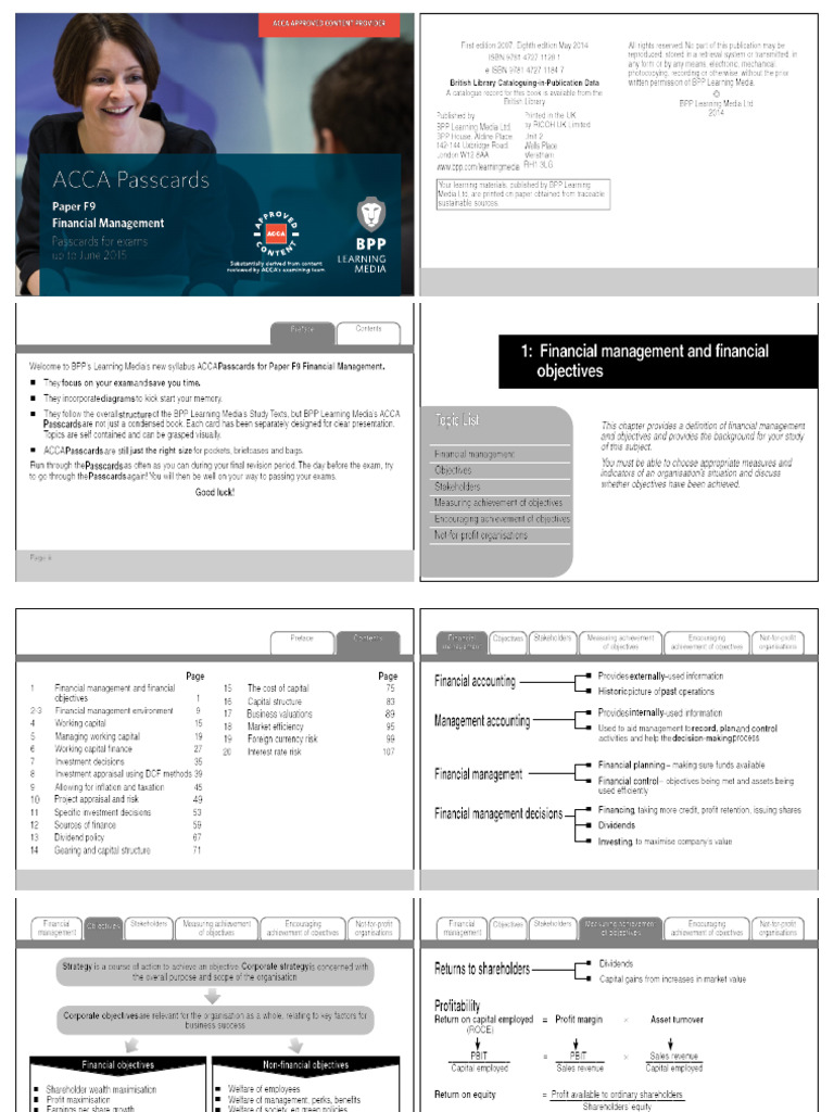 2015 ACCA F9 PassCards BPP | PDF
