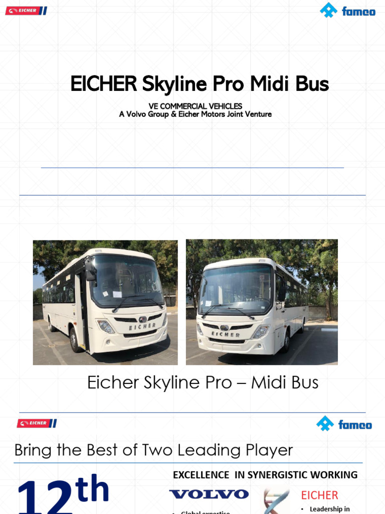 Eicher Skyline Pro Midi Bus Overview | PDF | Brake | Anti Lock Braking ...