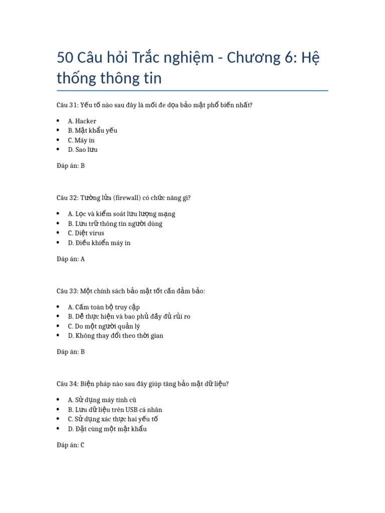 50_cau_trac_nghiem_HTTT | PDF