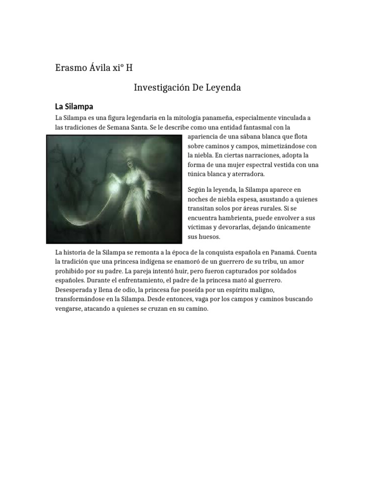 La Leyenda de la Silampa en Panamá | PDF