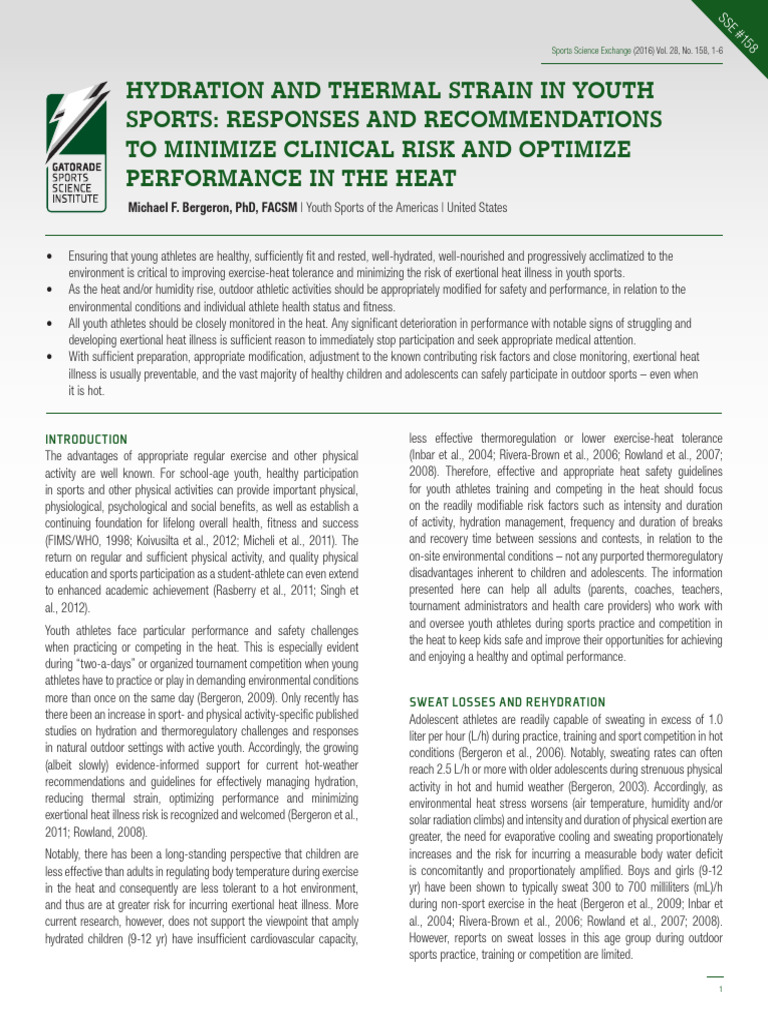 Youth Sports Heat Safety Guidelines | PDF | Dehydration | Drinking