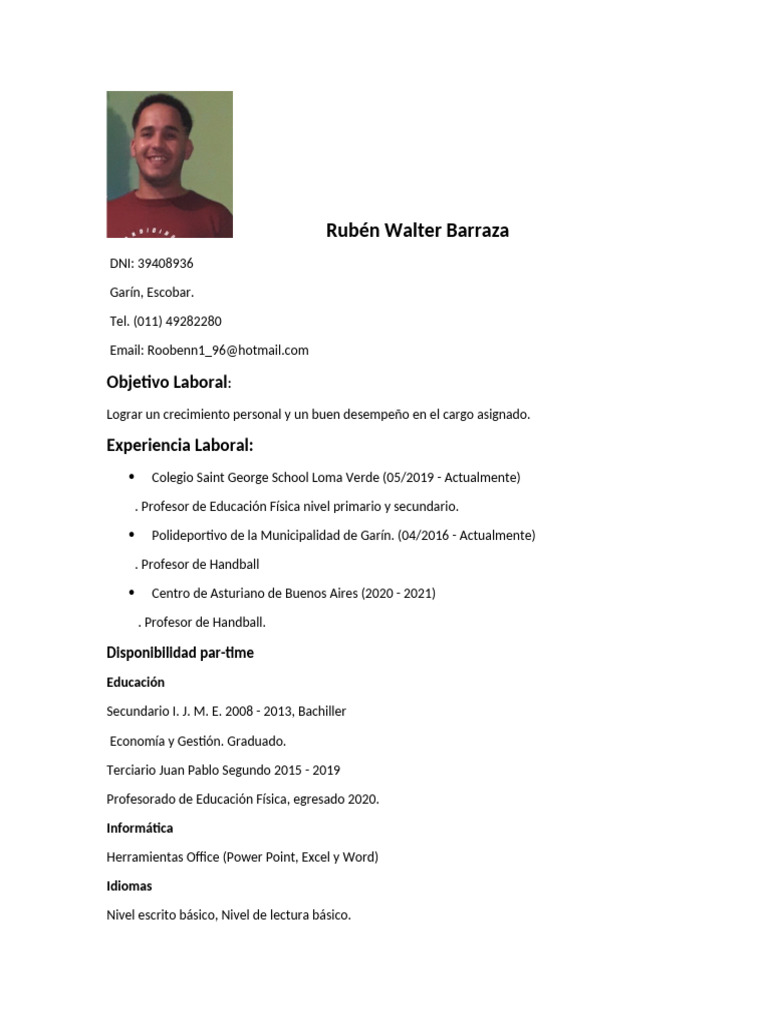 Curriculum Vitae Ruben 6 | PDF