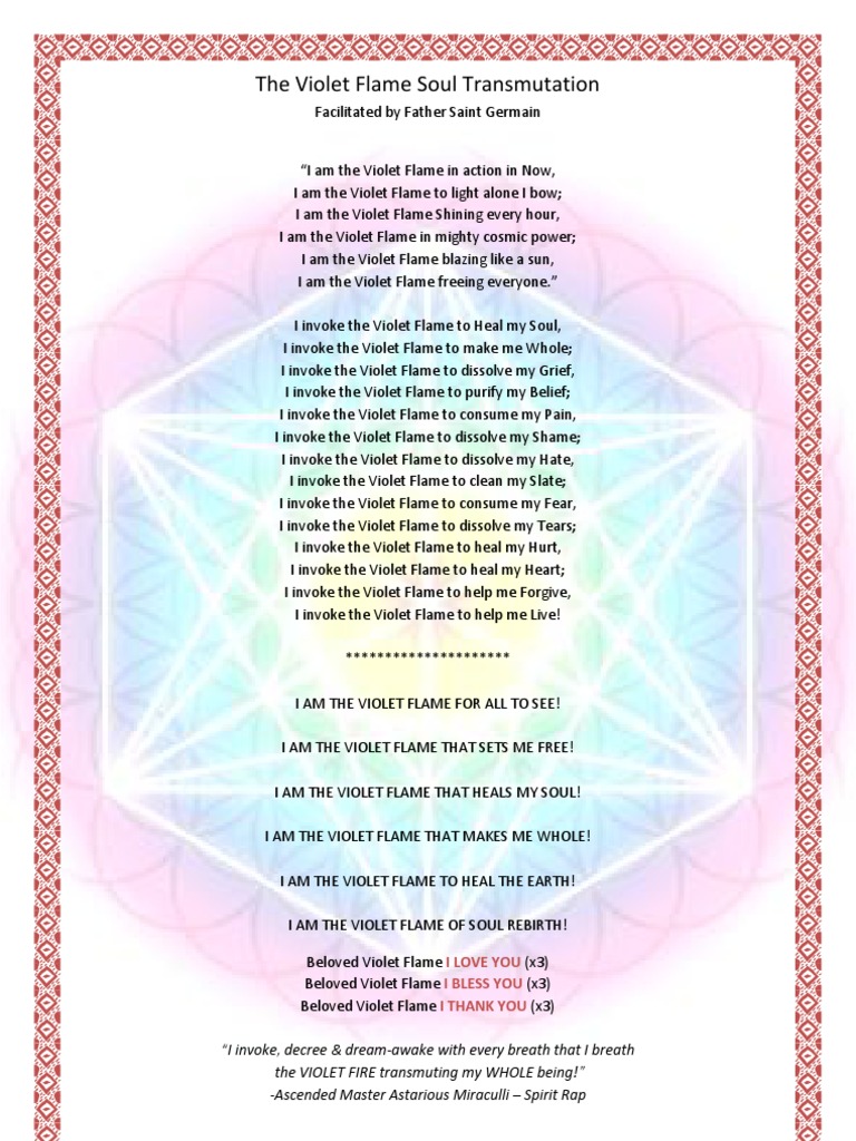 The Violet Flame Soul Transmutation | PDF | Ascended Master | Religious ...