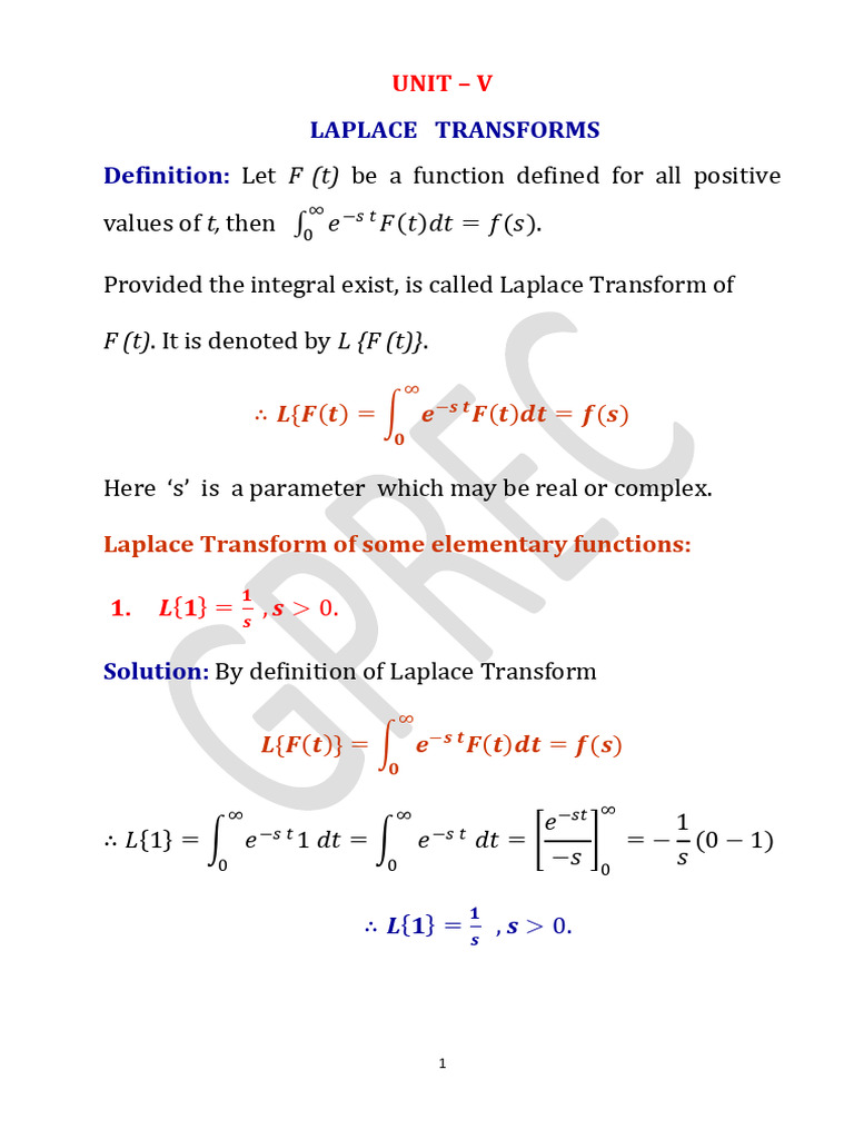 Laplace | PDF | Laplace Transform | Mathematical Physics