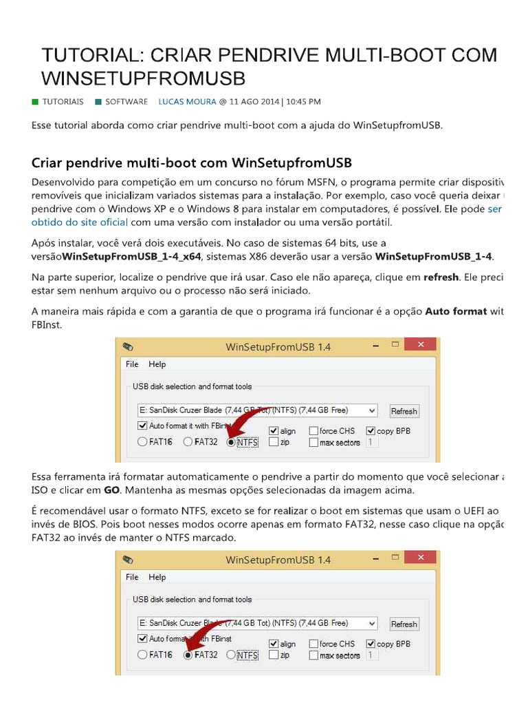 Criar Pendrive Multi-Boot - Tutorial - BABOO | PDF