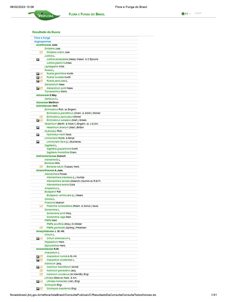 Flora e Funga Do Brasil | PDF | Plants