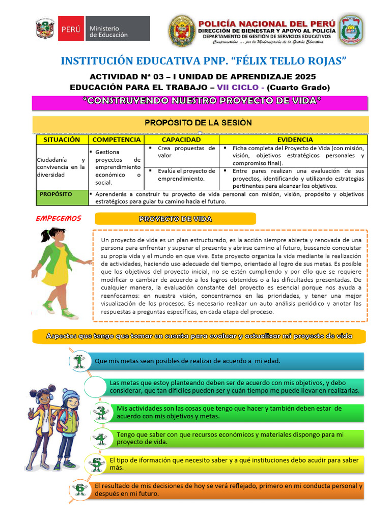 ACT3 - U1 - 2025 - EPT - CUARTO GRADO | PDF | Evaluación | Cognición