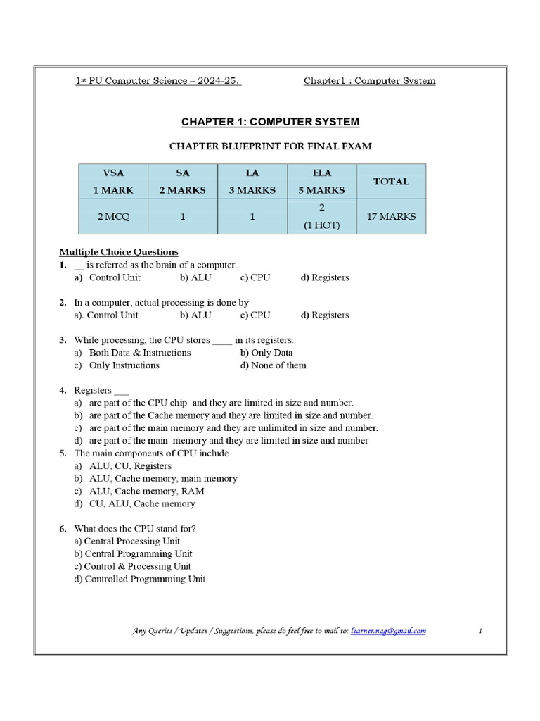 Chapter1 MCQ N | PDF