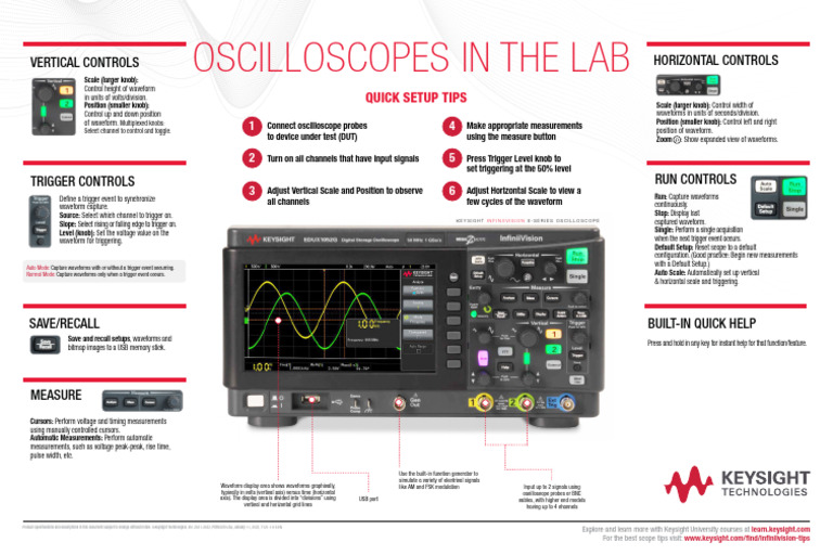 Lab Oscilloscope Quick Setup Guide | PDF | Electricity | Computer ...