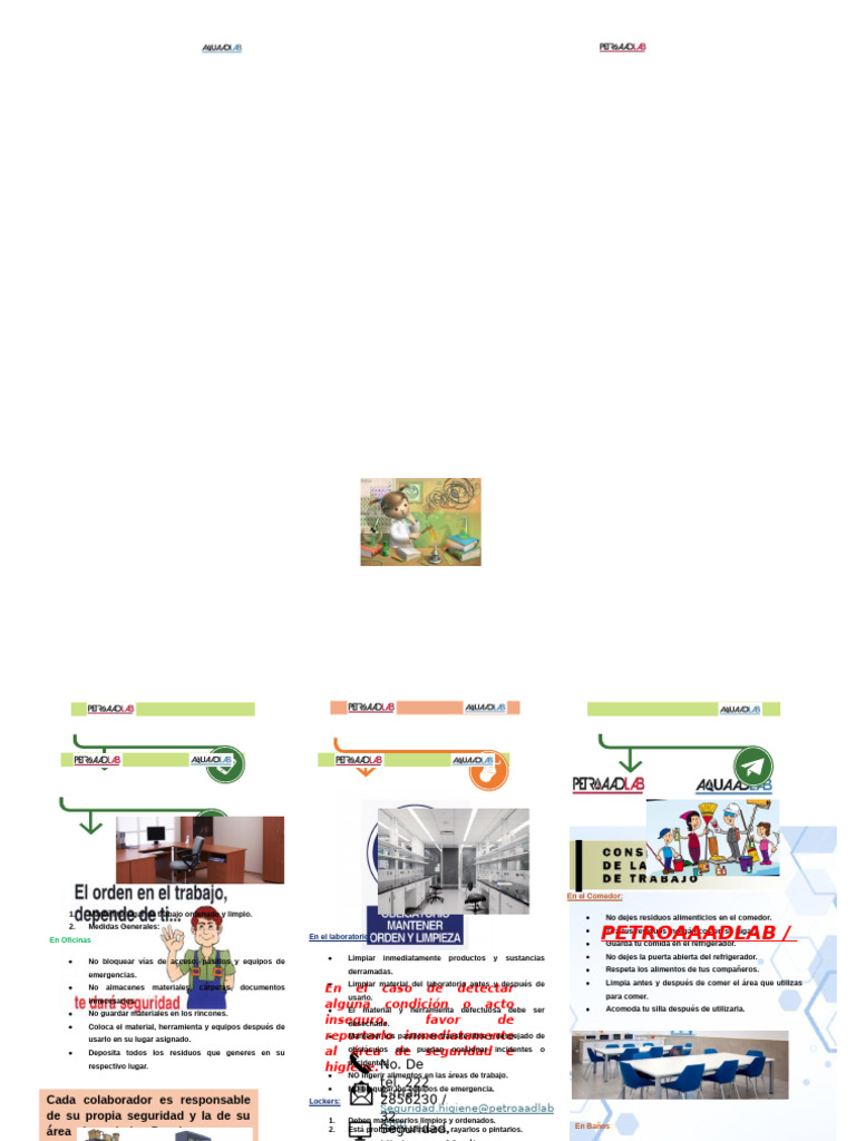 5.5 Triptico Orden y Limpieza | PDF | Residuos | Laboratorios