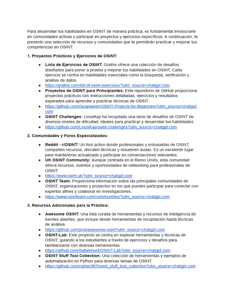 Ejercicios OSINT | PDF | Informática | Tecnologías de la información