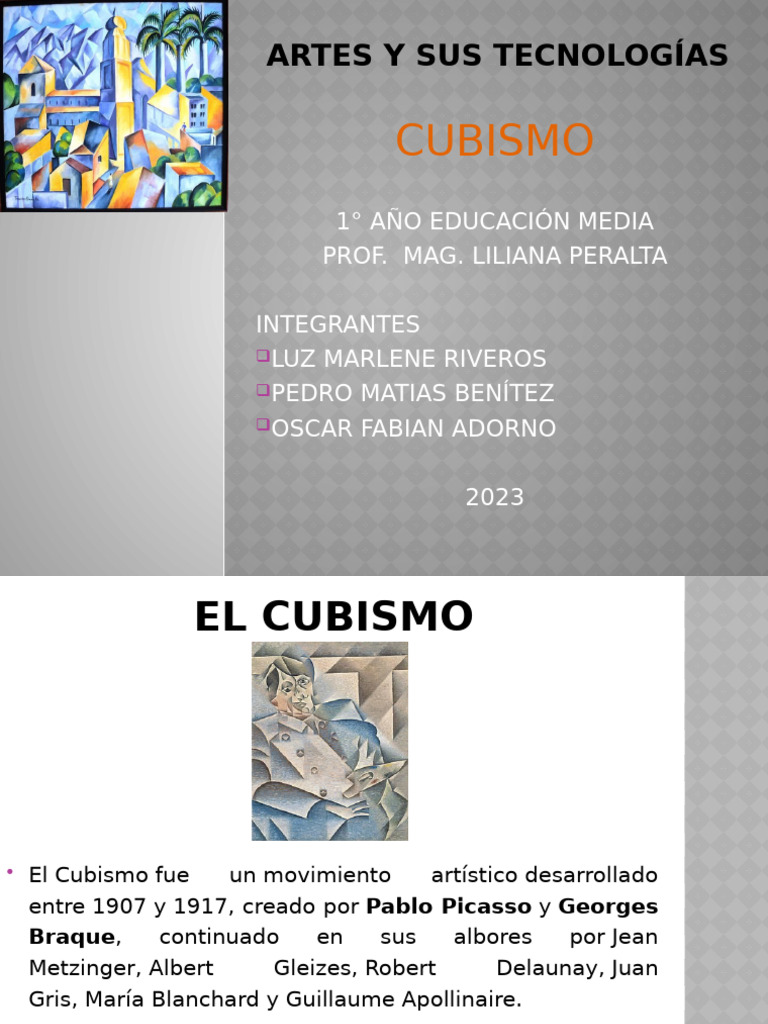 Características Del Cubismo En El Arte Pdf Cubismo Las Artes