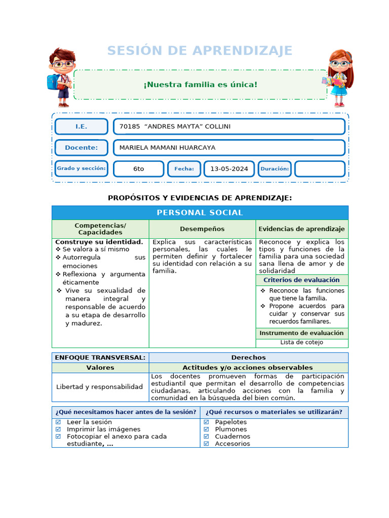 Sesiones de Aprendizaje - Semana 1 - UD III - Editora Quipus Perú | PDF | María, madre de Jesús ...