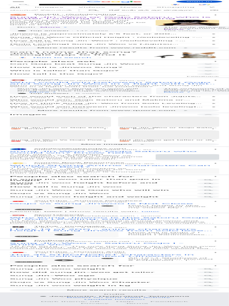 Is Sung Jin Woo Taller Than Gojo - Google Search | PDF