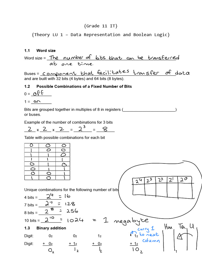 Data Representation & Boolean Logic Guide | PDF | Pixel | I Pv6