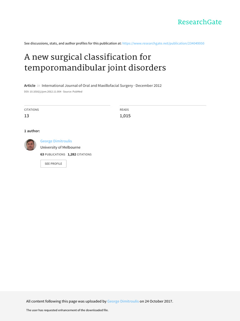 A New Surgical Classification For Temporomandibula | PDF ...