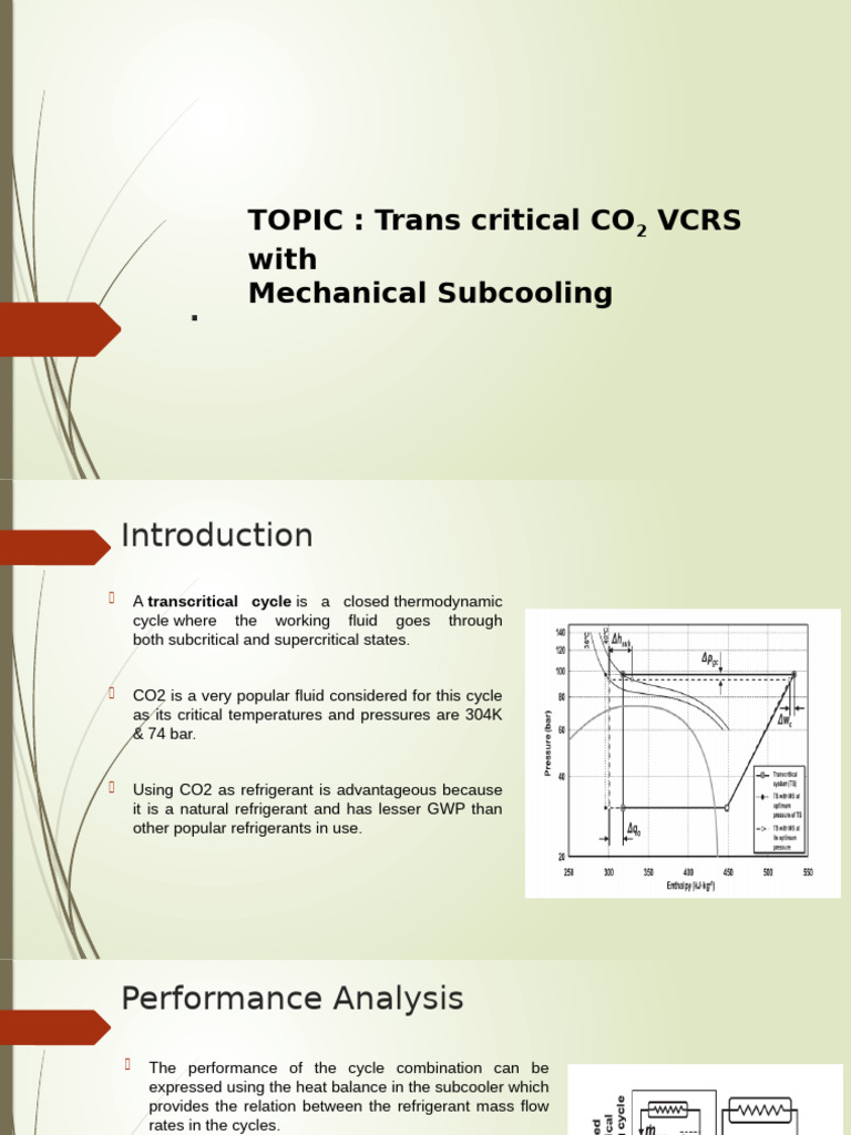 Transcritical Vapor Compression Refrigeration System With DMS | PDF ...