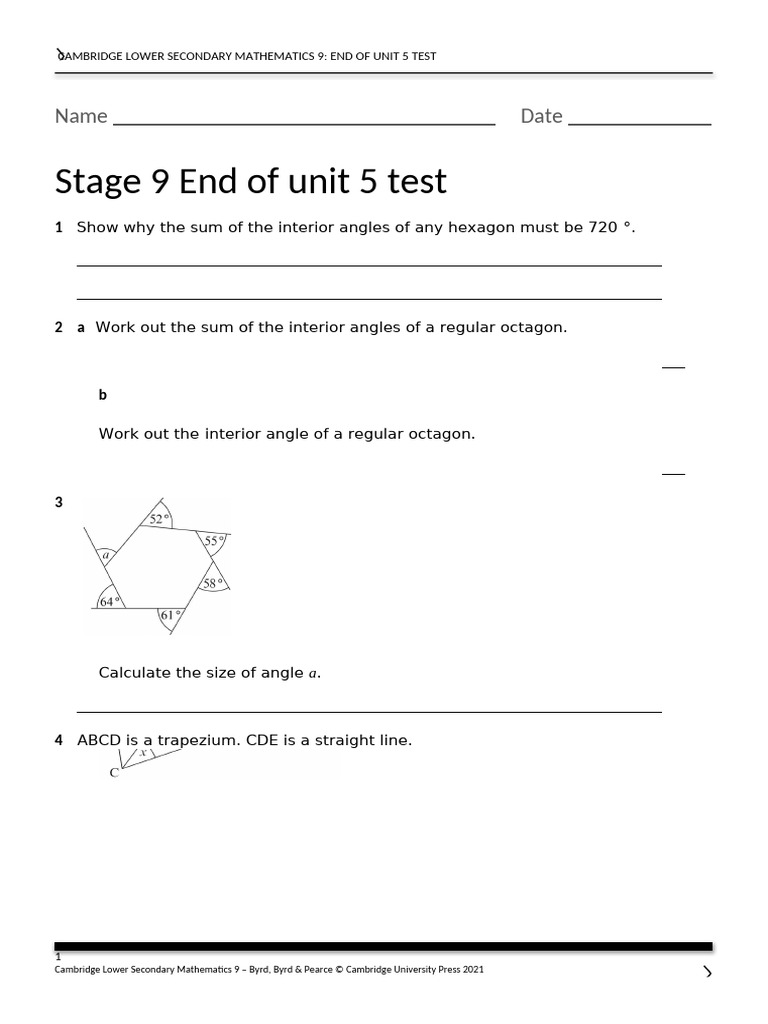 Unit 5 End-Of-Unit Test | PDF