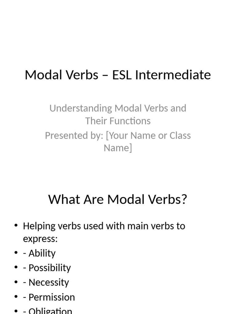 Modal_Verbs_ESL_Intermediate | PDF | Linguistics | Morphology
