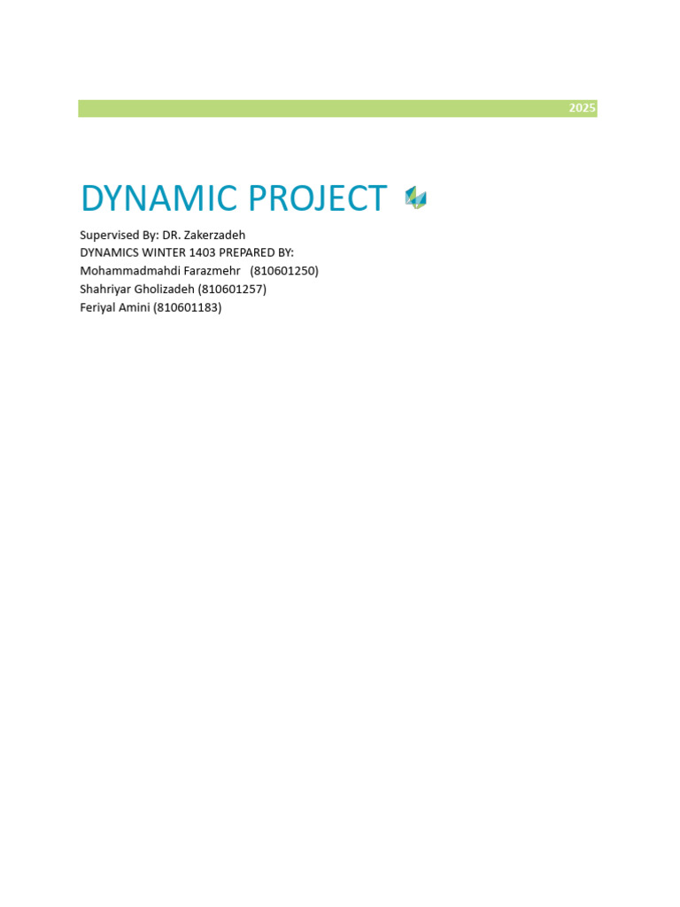 2025 Dynamic Project Overview | PDF