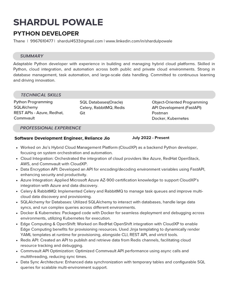 Shardul Powale General Resume | PDF | Cloud Computing | Microsoft Azure