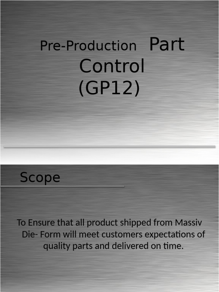 Pre-Production Quality Control Process | PDF