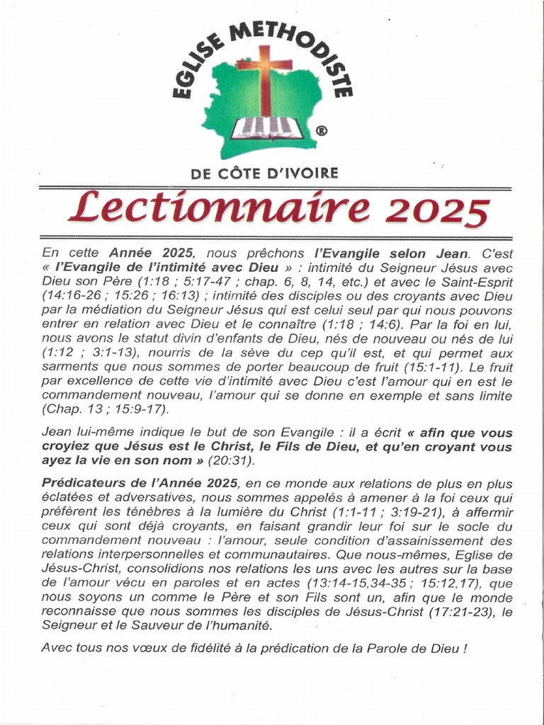 Lectionnaire 2025 | PDF