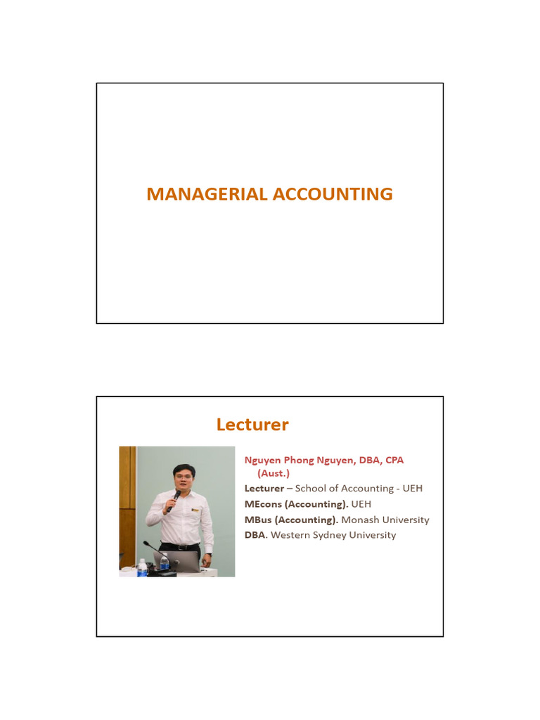 Slides - Session 1 - Overview of Managerial Accounting | PDF ...