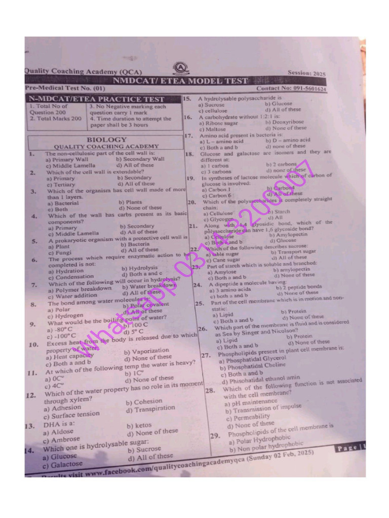 QCA 2 Feb 2025 + Key | PDF