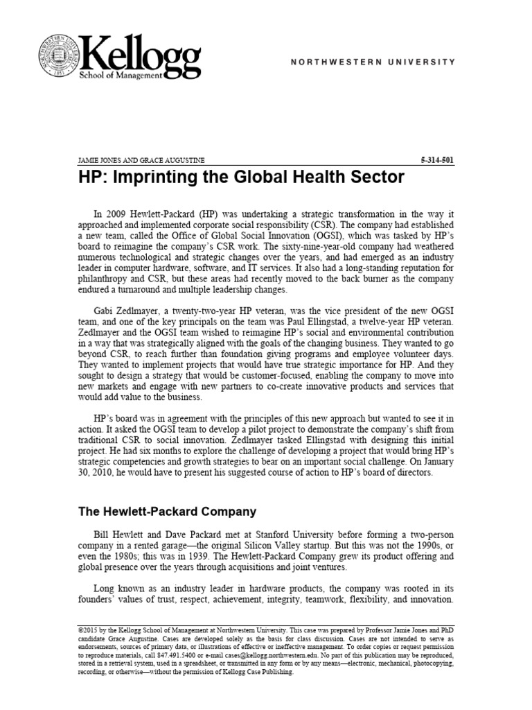C14 - HP Imprinting The Global Health Sector | PDF | Hewlett Packard | Dell