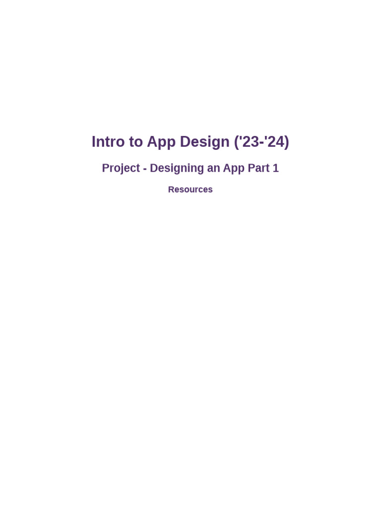 Intro To App Design 23 24 Resources | PDF | Feedback | User Interface