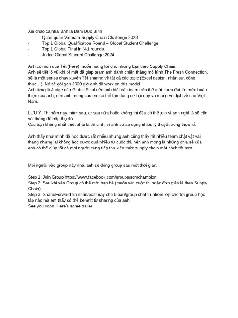 Brief SCM Champ | PDF