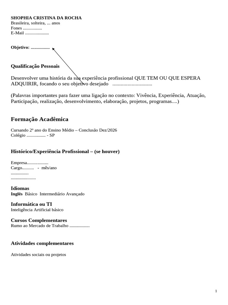 Atividade 2 - Modelo de Currículo - (ATIVIDADE) | PDF