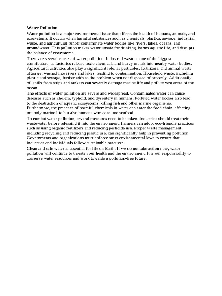 Understanding Water Pollution Causes & Effects | PDF