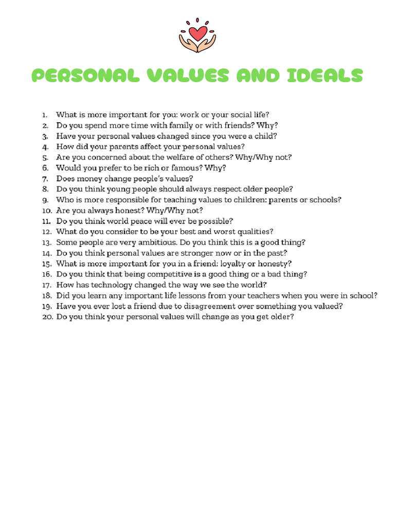 Personal Values and Ideals | PDF