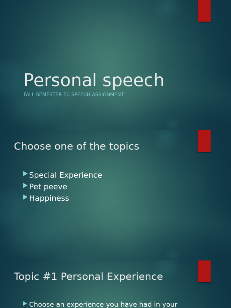 Personal speech | PDF
