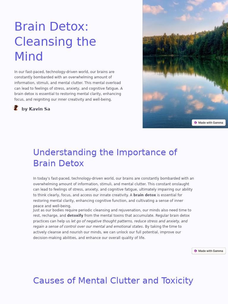 Brain Detox Cleansing The Mind | PDF | Mindfulness | Anxiety