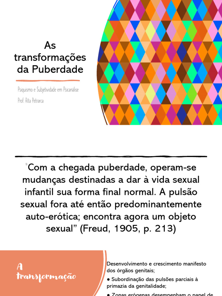 As Transformações Da Puberdade2024 | PDF | Puberdade | Sigmund Freud