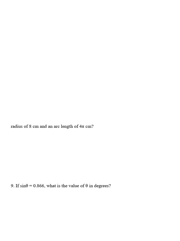 Angular Distance and Trigonometry Quiz | PDF