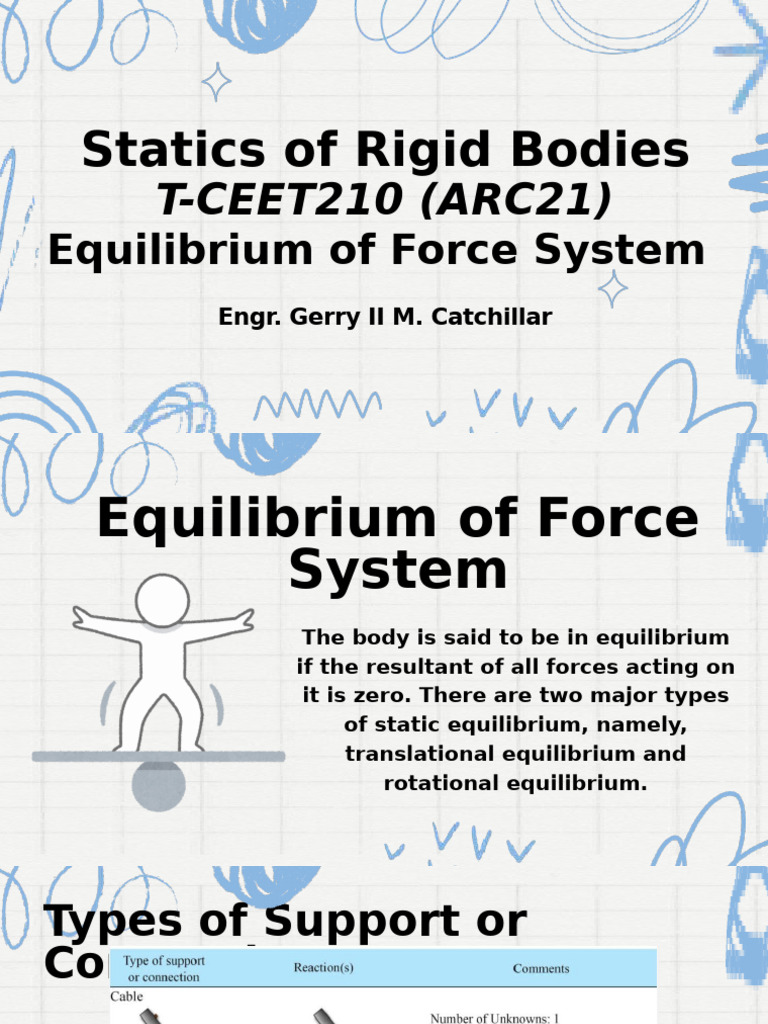 Lesson 3 Equilibrium of Force Systems (Continuation) | PDF | Force | Tension (Physics)