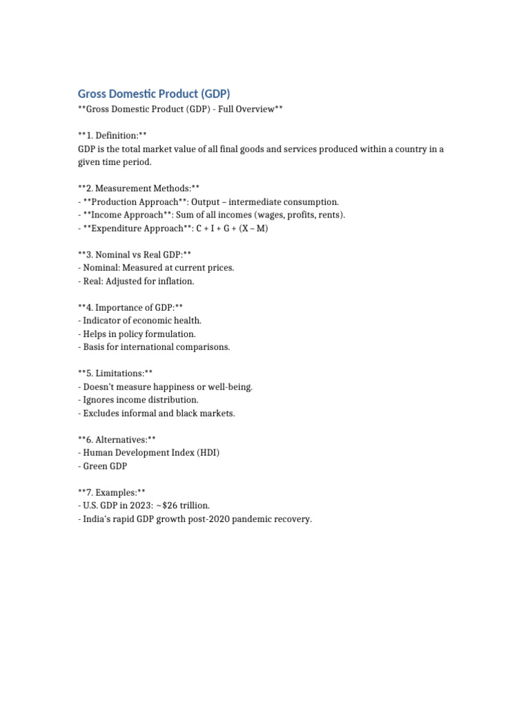 Understanding Gross Domestic Product (GDP) | PDF