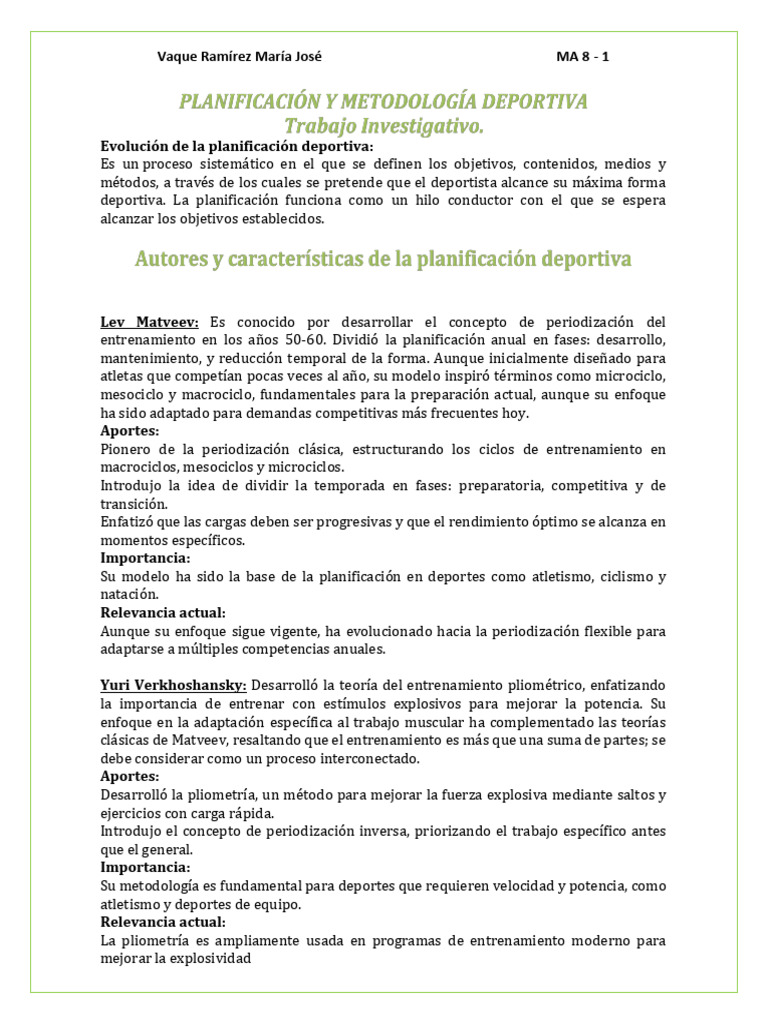 Autores Planificación Deportiva | PDF | Planificación | Sicología